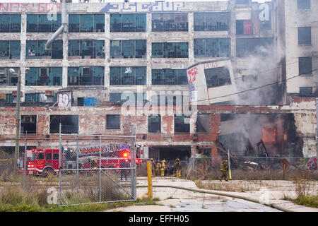 DFD firefighter down, Detroit, Michigan, USA, October 22, 2014 Stock ...