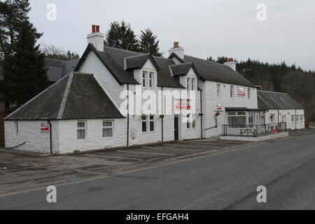 Exterior of Red Brolly Inn Ballinluig Perthshire Scotland February 2015 ...