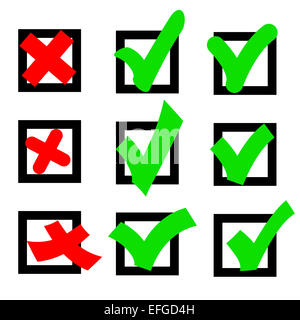 Check boxes with correct check mark Stock Photo - Alamy