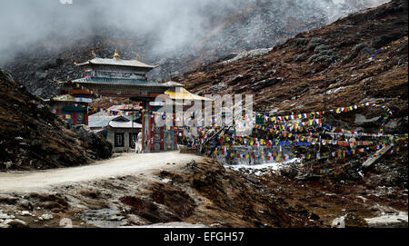 India, Arunachal Pradesh, Sela Pass, female tourist on high altitude ...