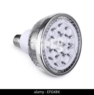 small white energy saving led light bulbs isolated on a white ...