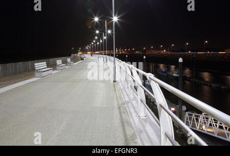 Pont y Ddraig cycle / foot bridge, Foryd Harbour, Rhyl taken at night ...