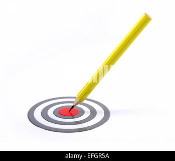 target pointing to center illustration design over white Stock Photo ...