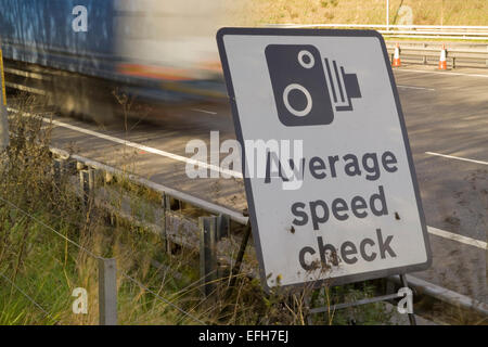 average speed camera not in use warning sign at roadworks for traffic ...