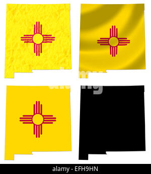 THE FLAG OF THE STATE OF NEW MEXICO USA Stock Photo: 16910603 - Alamy