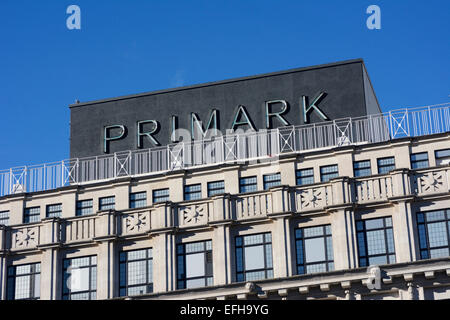 Primark building sign in Piccadilly Manchester The grand white stone ...