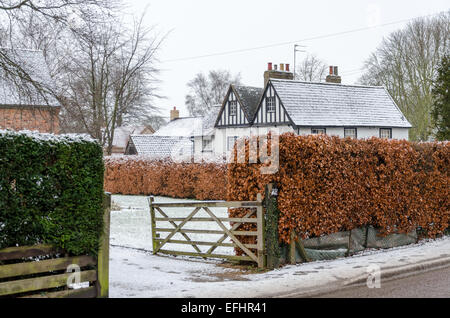 South Cambridgeshire, UK. 5th February, 2015. Snow in East Anglia Stock ...
