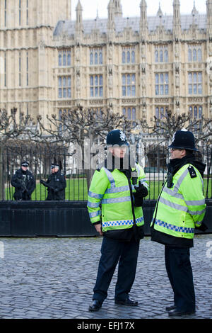 metropolitan police officer guards the houses of parliament london ...