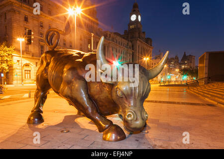 China, Shanghai, The Bund, The Financial Bund Bull, Sculptor Arturo Di ...