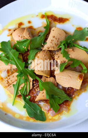 Delicious fish dish - cod carpaccio Stock Photo - Alamy