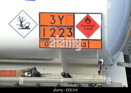 tanker truck with flammable warning sign Stock Photo - Alamy