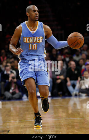 February 3, 2015: Denver Nuggets guard Randy Foye (4) and guard Arron ...
