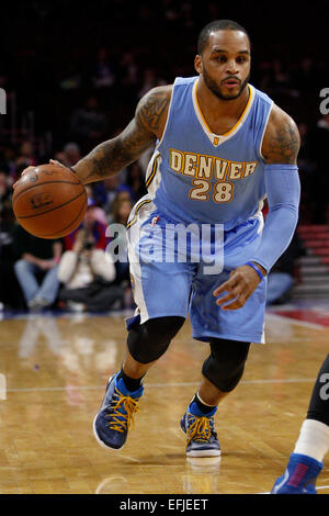 February 3, 2015: Denver Nuggets guard Randy Foye (4) and guard Arron ...