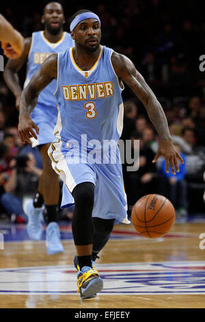February 3, 2015: Denver Nuggets guard Randy Foye (4) and guard Arron ...