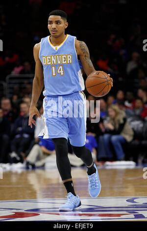 February 3, 2015: Denver Nuggets guard Randy Foye (4) and guard Arron ...