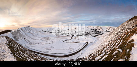 Beautiful snow scene from Mam Ratagan pass towards the Kintail Hills ...
