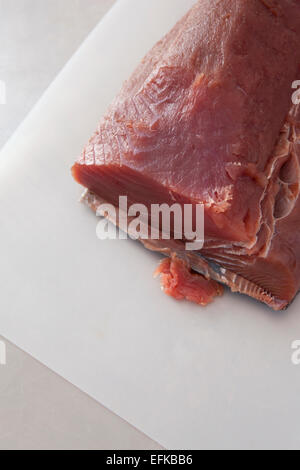Fresh raw tuna fish was cut into pieces. Cooking Tuna fish Stock Photo ...
