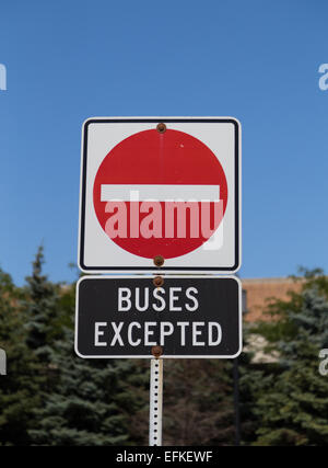 No entry for buses Stock Photo - Alamy