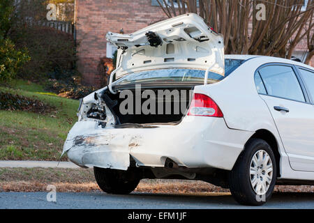 Rear-end car collision damage - USA Stock Photo - Alamy