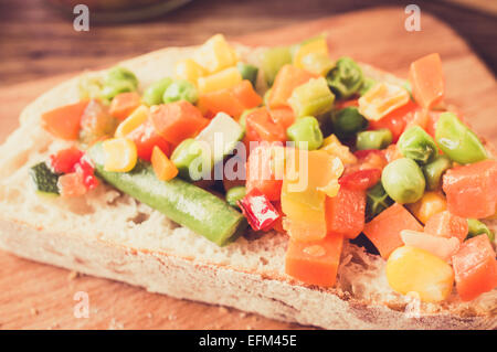 Sandwich, tapas with mixed vegetables Stock Photo - Alamy