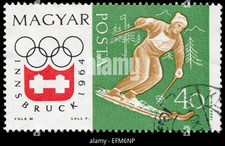 Sport Ski skiing Alpine postage stamp Stock Photo - Alamy