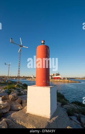Harbor beacon system powered with wind energy Stock Photo - Alamy