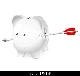 broken piggy Bank with money Stock Photo - Alamy