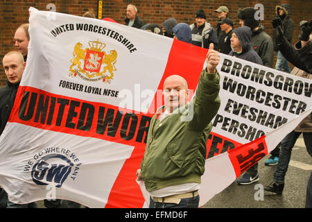 English Defence League (EDL) protest march in Luton town, Bedfordshire ...