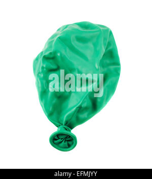 Single deflated green balloon isolated on white background Stock Photo ...