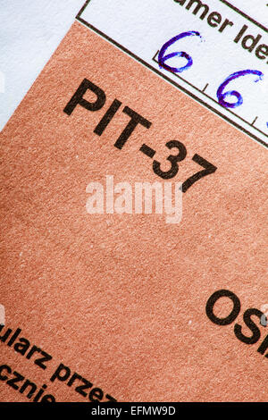 Filling in polish individual income tax form PIT-37 for year 2013 Stock ...