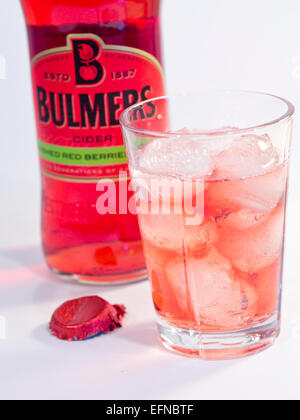 Bulmers red berries cider, colourful beverage isolated on white Stock ...