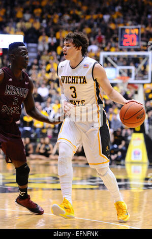 Wichita State guard Evan Wessel (3) as Wichita State played Indiana ...