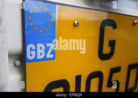 Close-up of Gibraltarian car registration plate, number plate, GBZ ...
