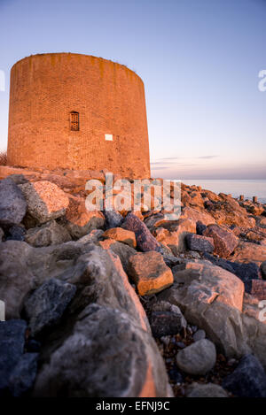 Martello tower on the beach at Hythe, Kent Stock Photo - Alamy