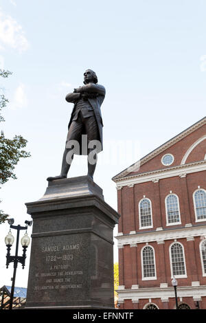 Statue of Revolutionary Patriot, Samuel Adams, 1722-1803, in front of ...