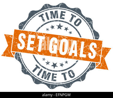 goals orange vintage seal isolated on white Stock Photo - Alamy