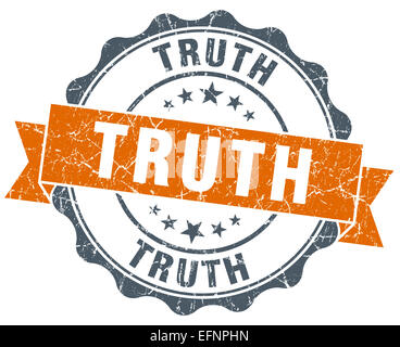 truth round orange grungy vintage isolated stamp Stock Photo - Alamy