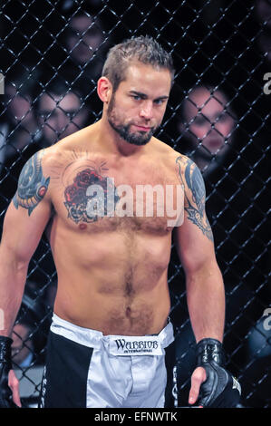 UFC fighter Rich Clementi in the ring at an MMA cage fight Stock Photo ...