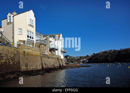 Waterfront at Fowey Cornwall Stock Photo - Alamy