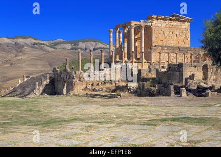 Temple of Gens Septimia, Ruins of ancient city Cuicul, Djemila, Setif ...