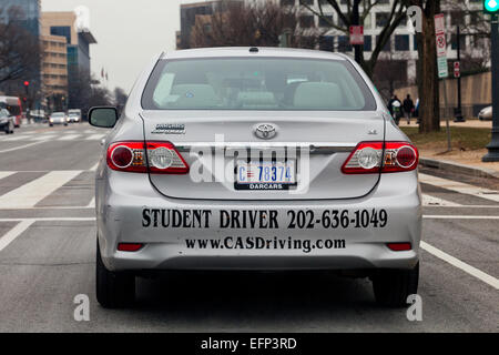 Student driver (learner driver) sign on car - USA Stock Photo - Alamy