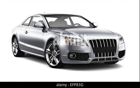 Silver compact german car Stock Photo - Alamy