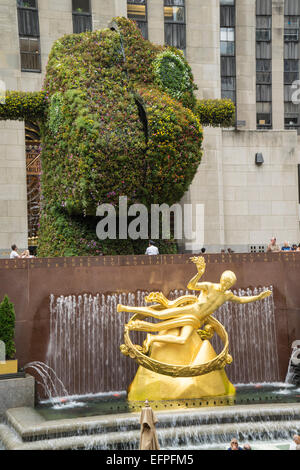 Jeff Koons' sculpture "Split-Rocker" is readied for its debut in ...