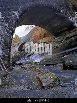 The new bridge and old bridge crossing Loch Roag towards Great Bearnera ...