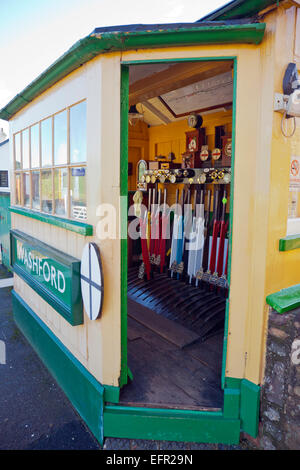 The preserved signal box on the former Norham Railway Station on the ...