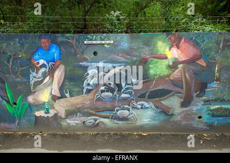 British Virgin islands Tortola Roadside mural Stock Photo - Alamy