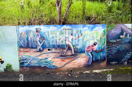 British Virgin islands Tortola Roadside mural Stock Photo - Alamy