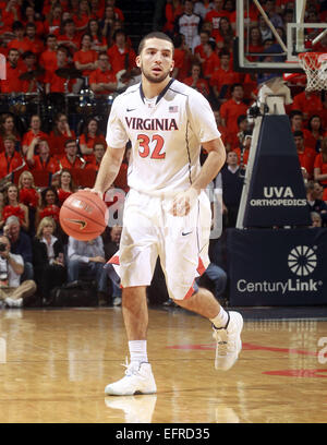 Charlottesville, Virginia, USA. 7th Feb, 2015. Virginia forward Evan ...