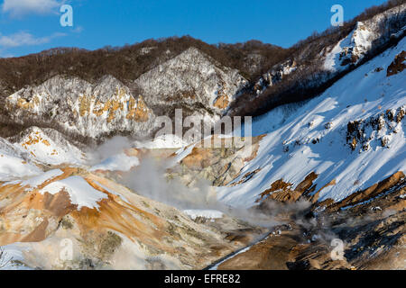 Noboribetsu onsen snow winter landscape hell valley national park in ...