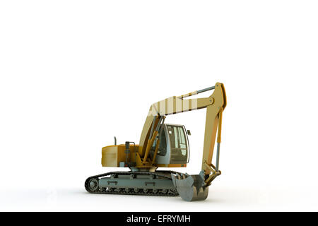 excavator isolated on white background Stock Photo - Alamy